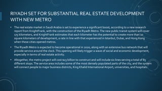 Riyadh Set for Substantial Real Estate Development with New Metro | PPT