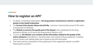 Regulatory requirements for api registration | PPTX