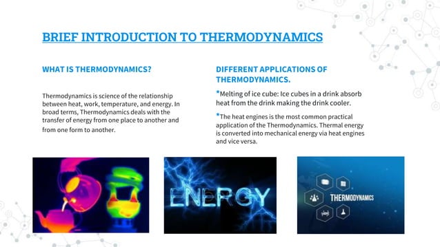 Applications of thermodynamics .pptx | Physics | Science