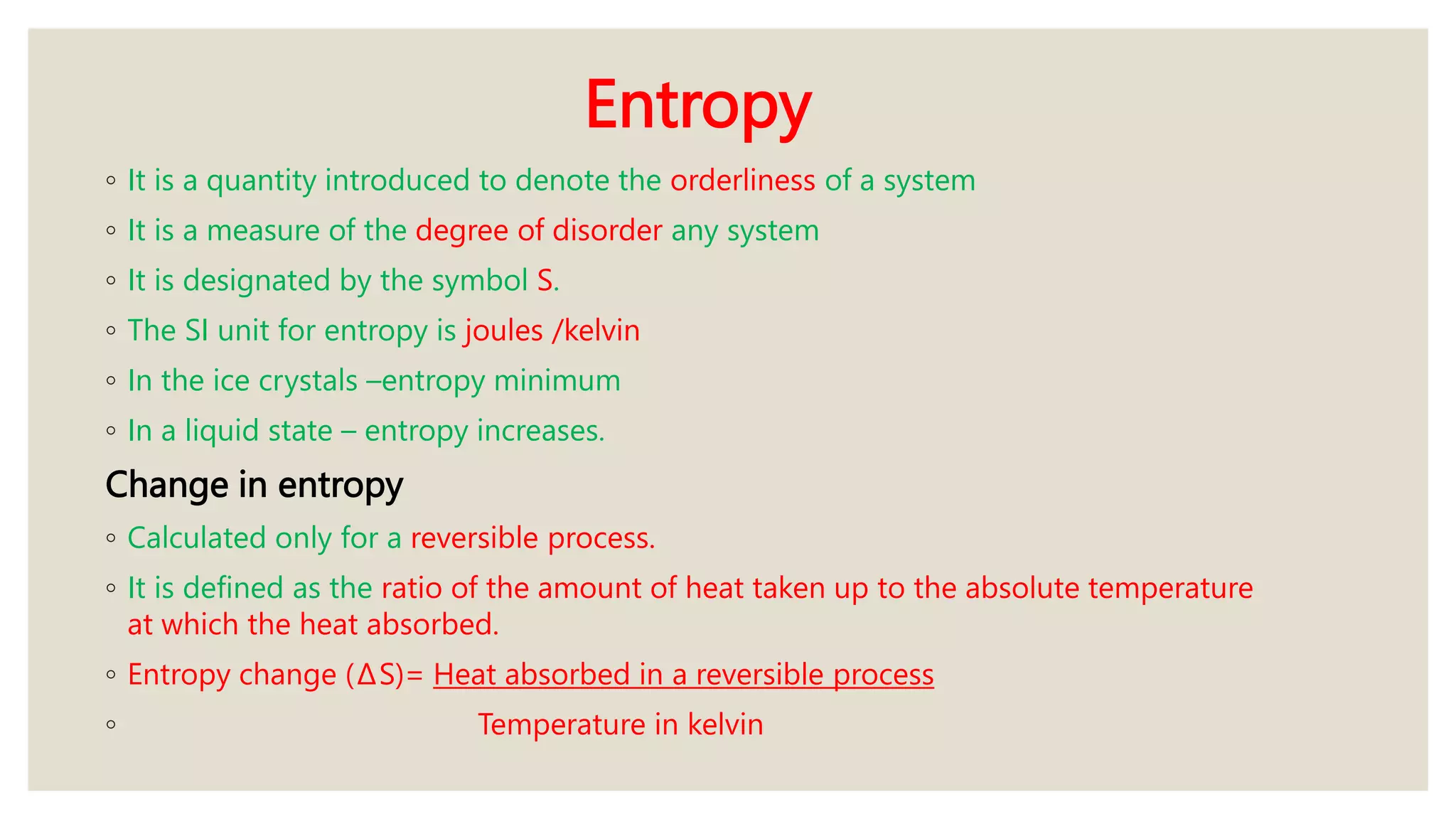 THE CONCEPT OF ENTHALPY, ENTROPY AND FREE ENERGY | PPTX