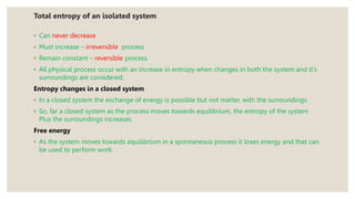 THE CONCEPT OF ENTHALPY, ENTROPY AND FREE ENERGY | PPTX