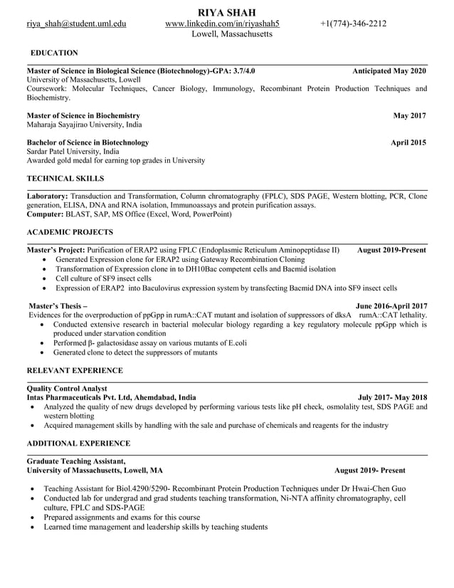 Riya shah resume | PDF