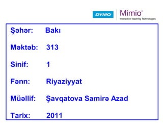 Riyaziyyat 1 313_shavqatova samire azad | PDF