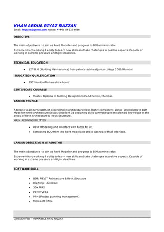 Riyaz resume | DOCX