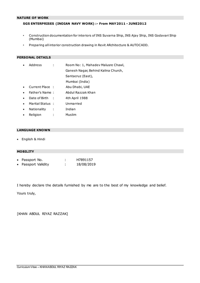 Riyaz resume | DOCX | Resume Writing and Advice | Job Search