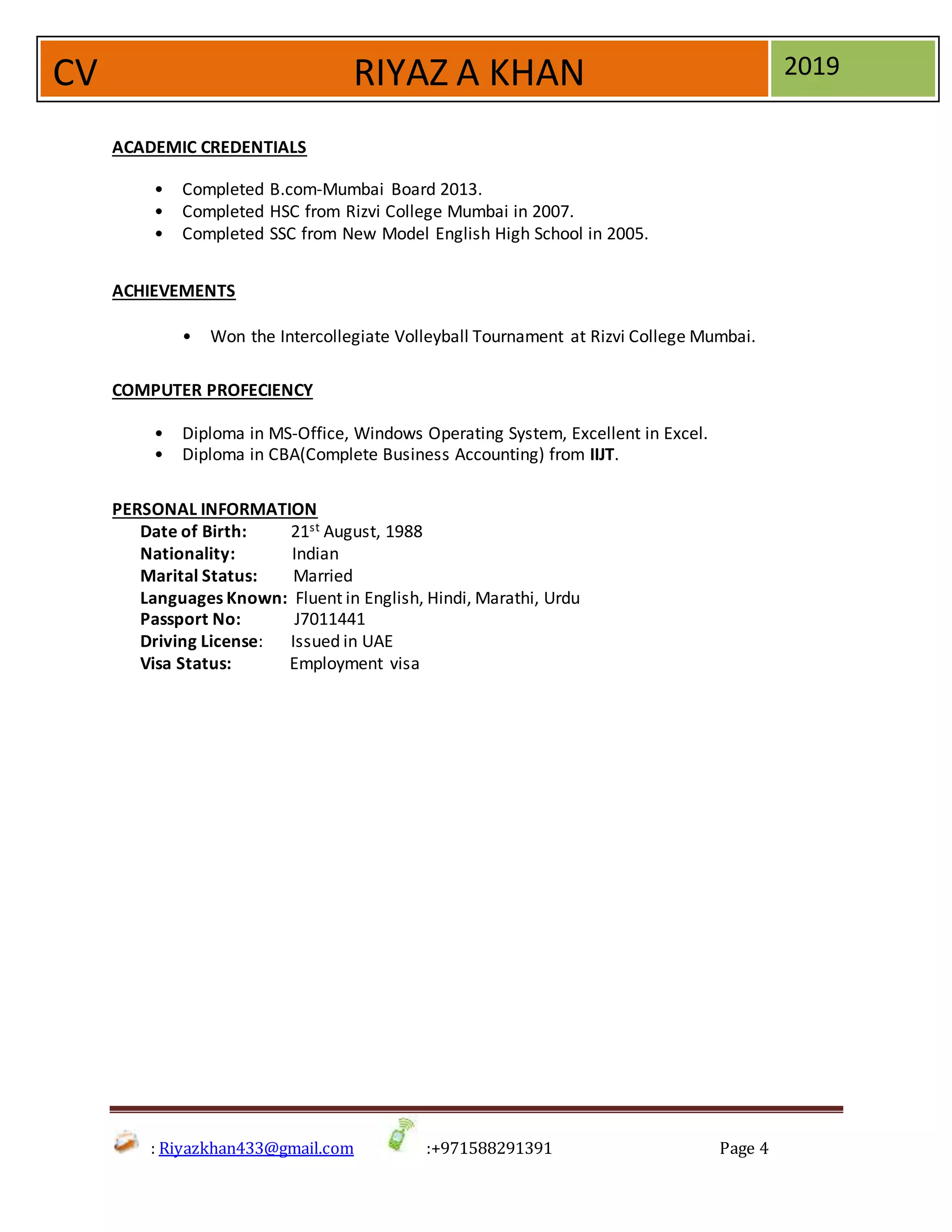 Riyaz resume | PDF