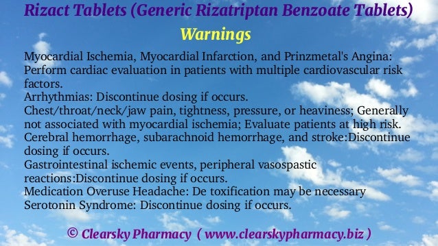 Rizact Tablets (Generic Rizatriptan Benzoate Tablets) | PPT
