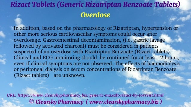 Rizact Tablets (Generic Rizatriptan Benzoate Tablets) | PDF