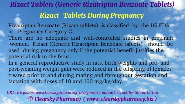 Rizact Tablets (Generic Rizatriptan Benzoate Tablets) | PDF