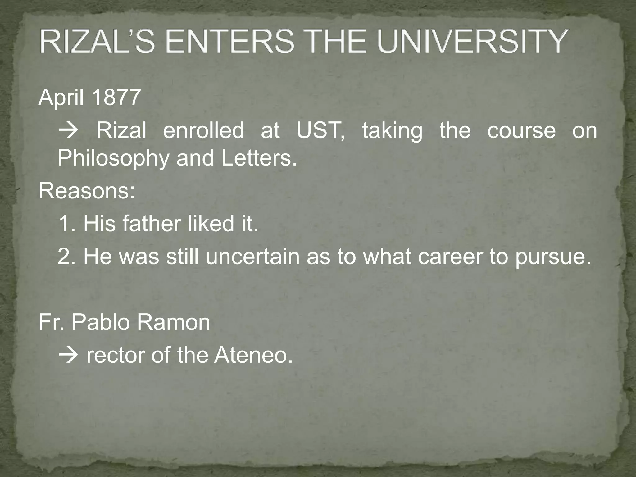 Rizal Course: Chapter 5 Medical Studies at University of Santo Tomas | PPTX