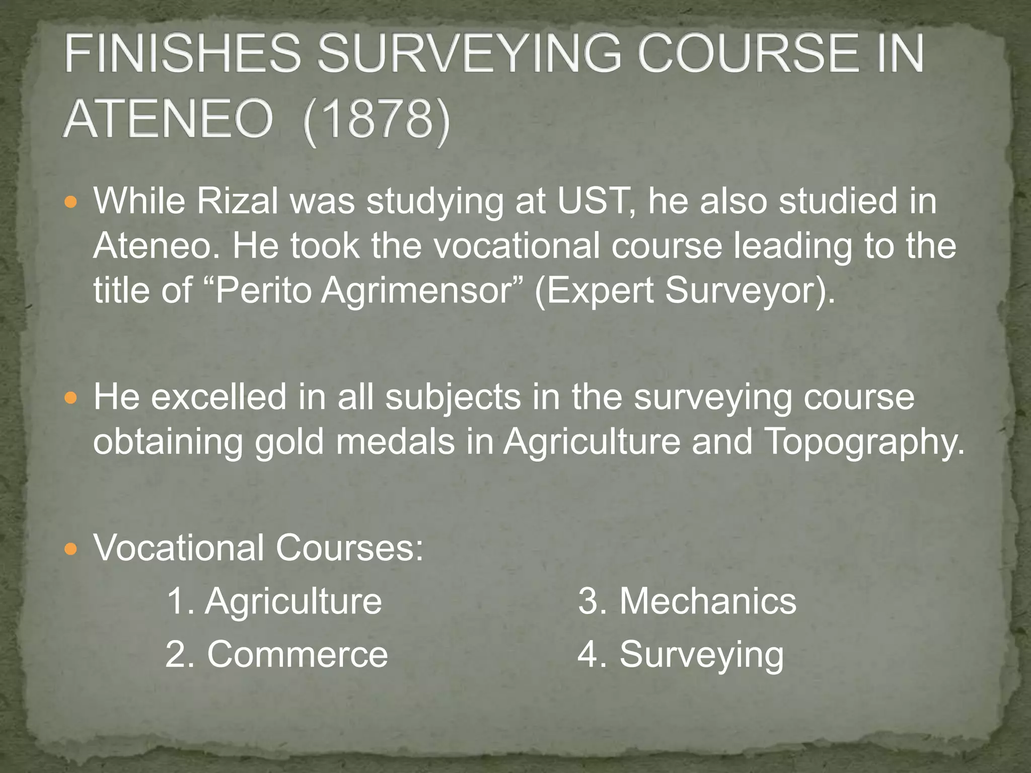 Rizal Course: Chapter 5 Medical Studies at University of Santo Tomas | PPTX