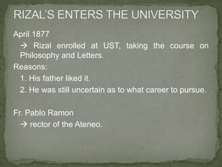 Rizal Course: Chapter 5 Medical Studies at University of Santo Tomas | PPTX