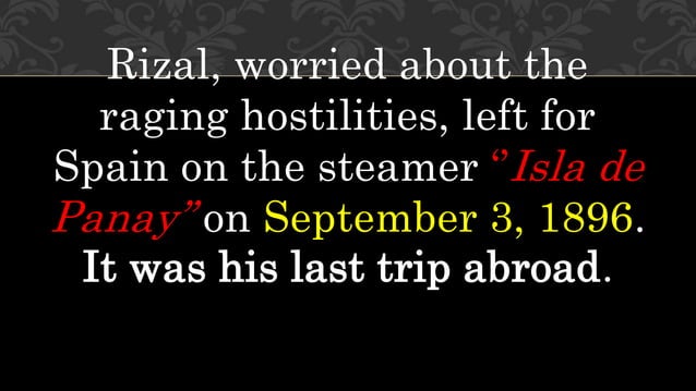 RIZAL CHAPTER 23 LAST TRIP ABROAD | PPTX | Cruises | Travel Type