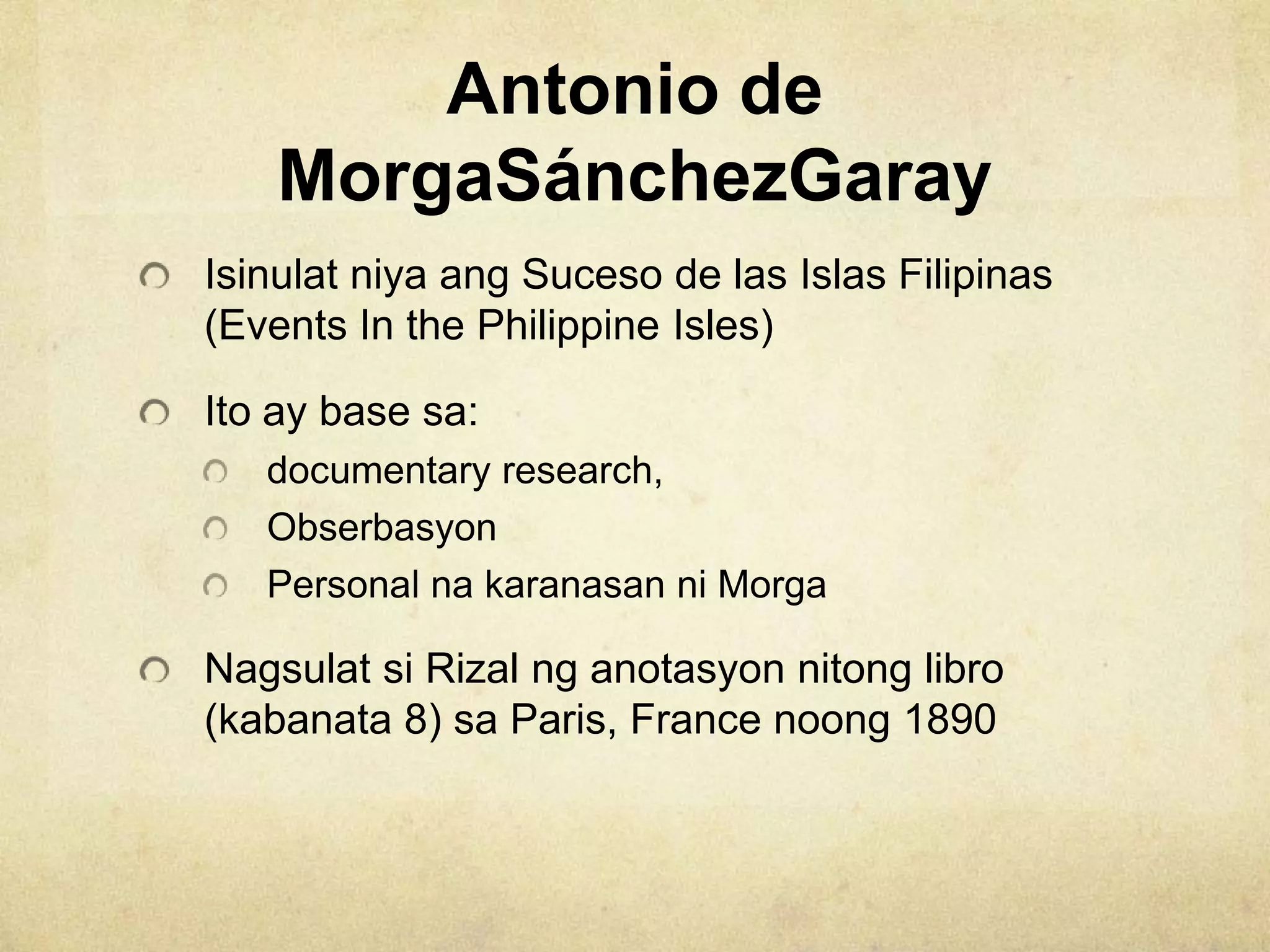 Rizal anotasyon kay morga | PPTX