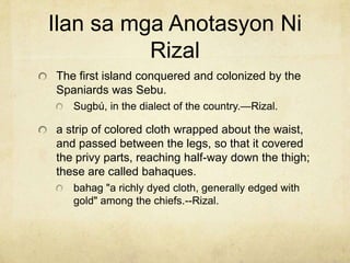 Rizal anotasyon kay morga | PPTX