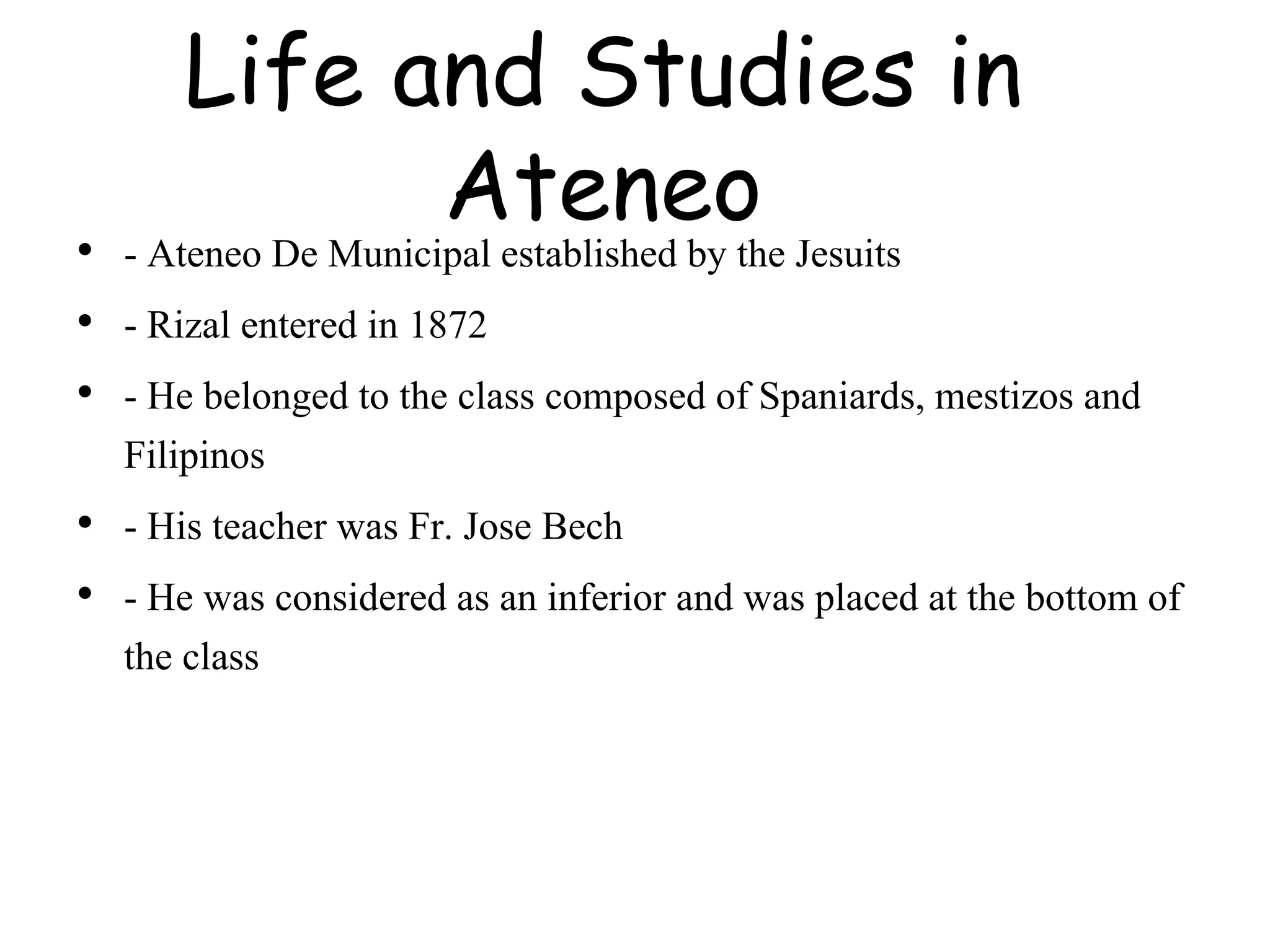 Rizal as a Student | PPTX