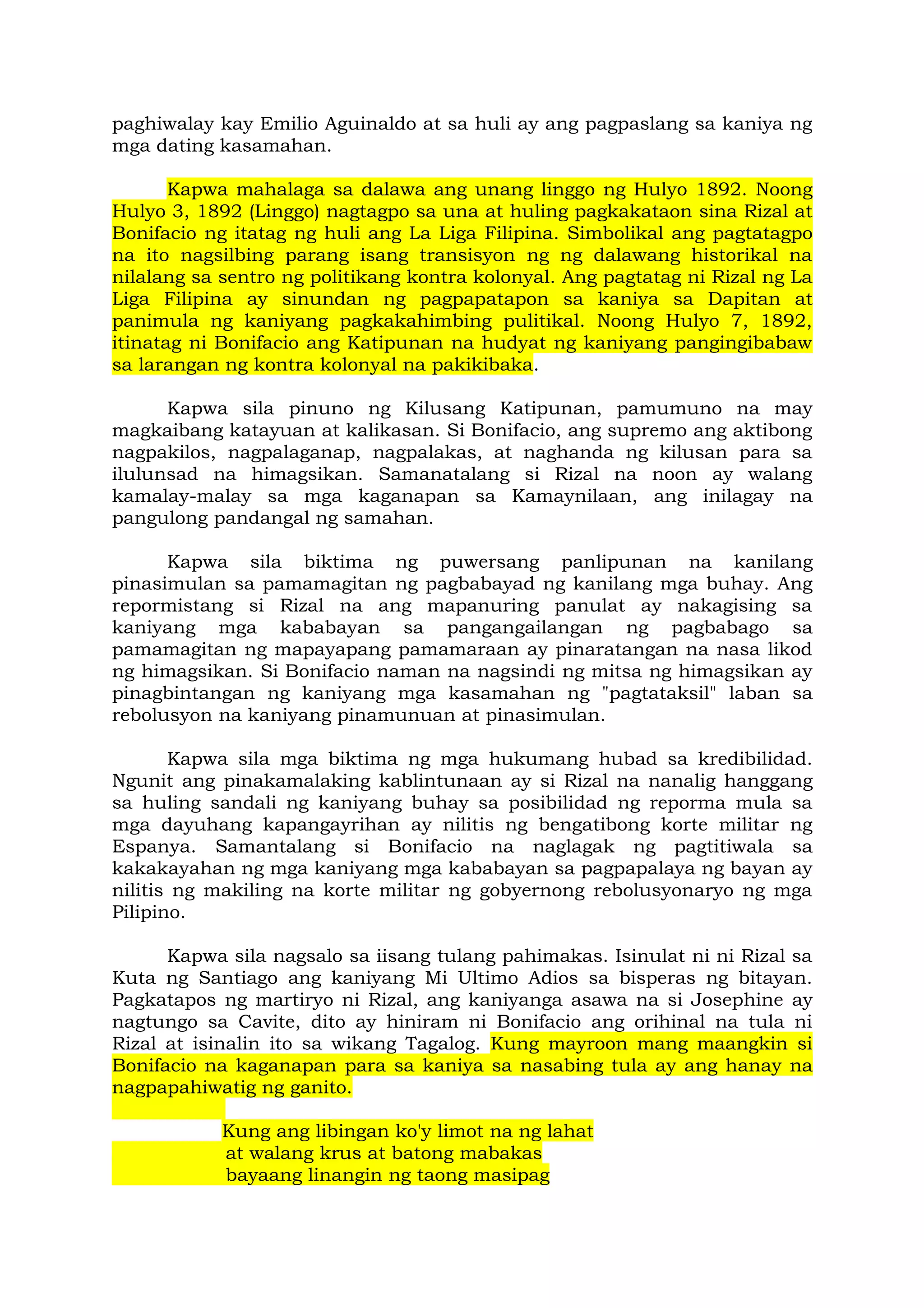 Rizal at-bonifacio-pinagwangis-at-pinaglihis | DOC