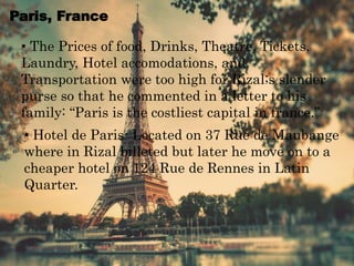 Rizal First Sojourn in Paris | PPTX
