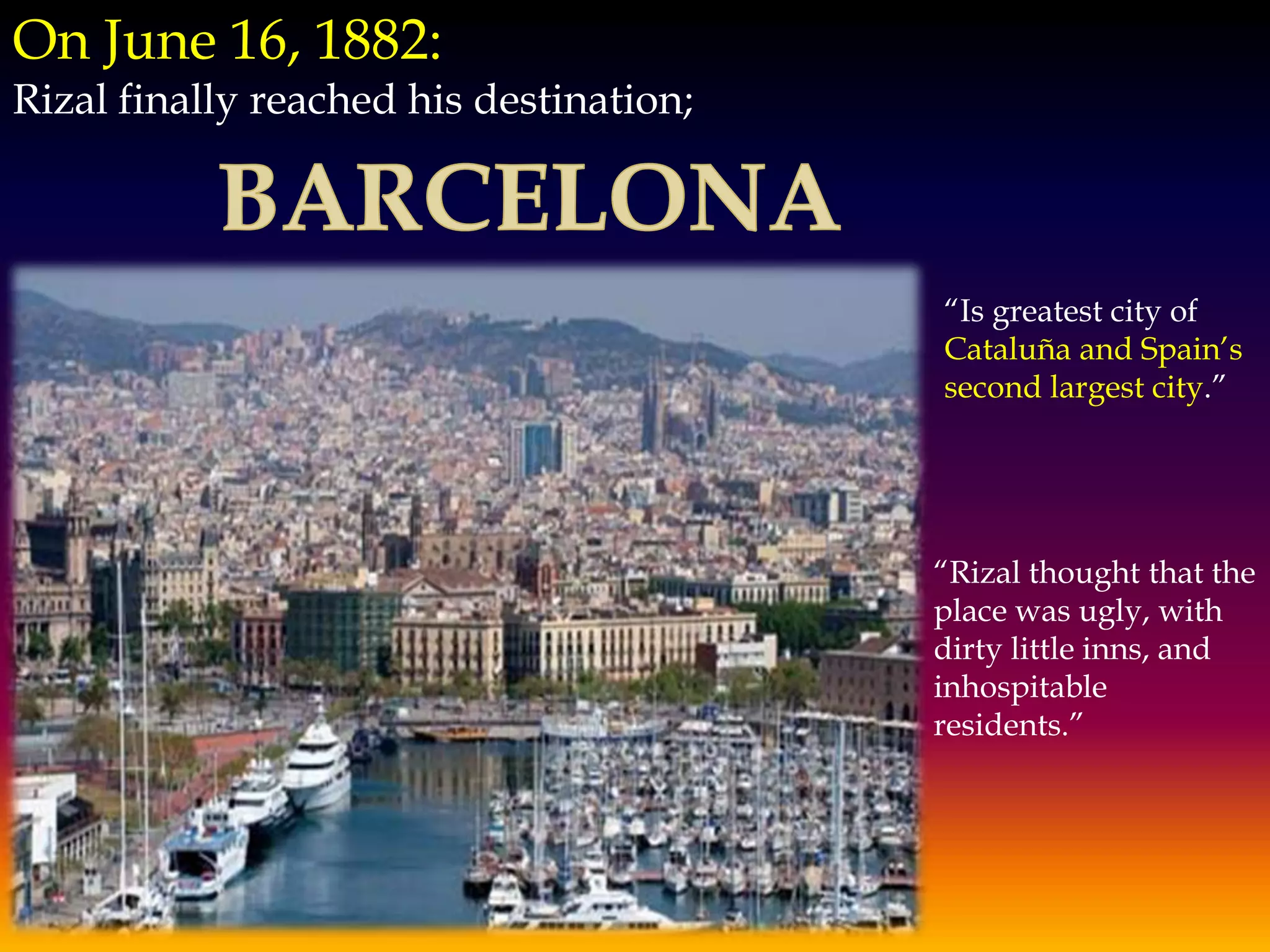 Rizal first travel abroad - sOCSCI 6 | PPTX