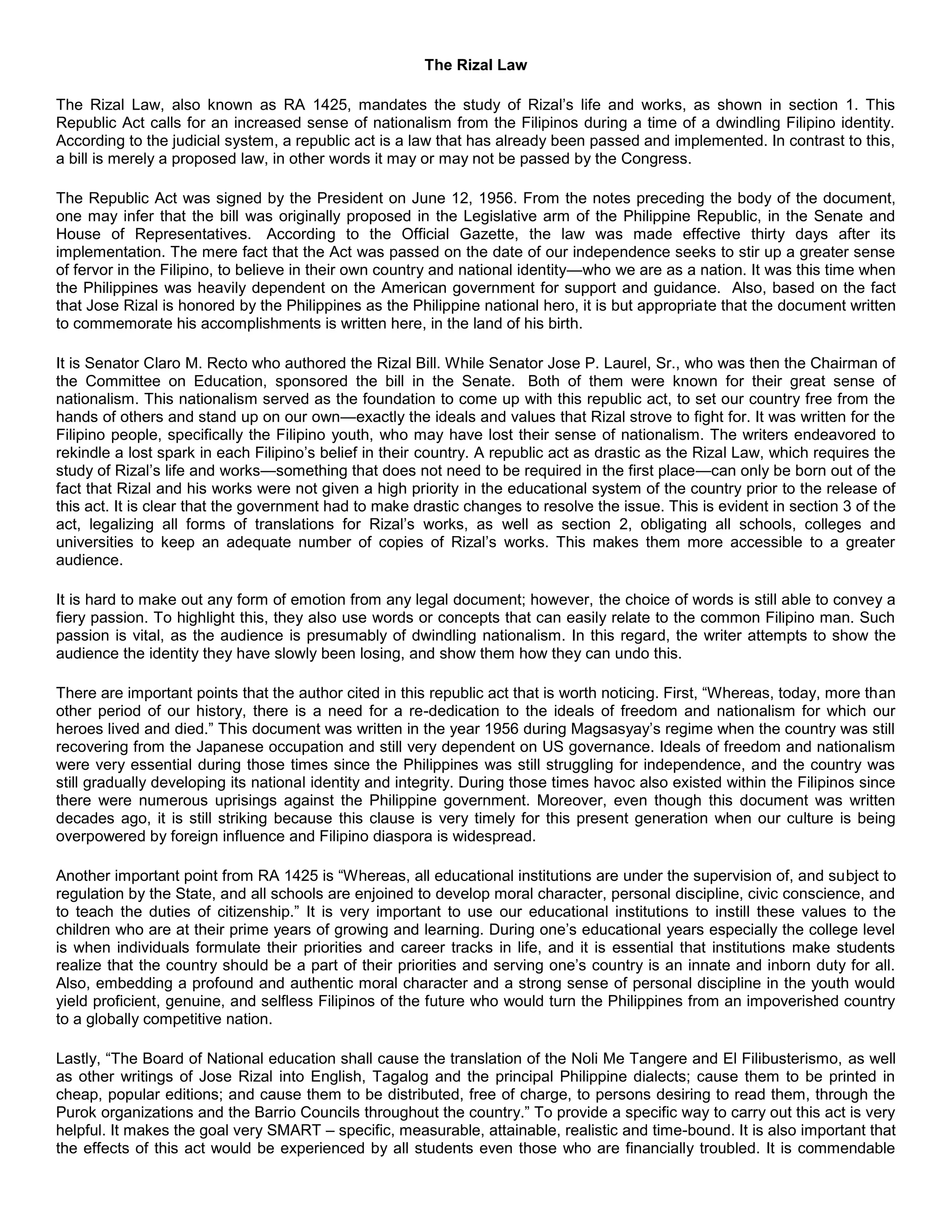 Rizal Law..,............................ | PDF