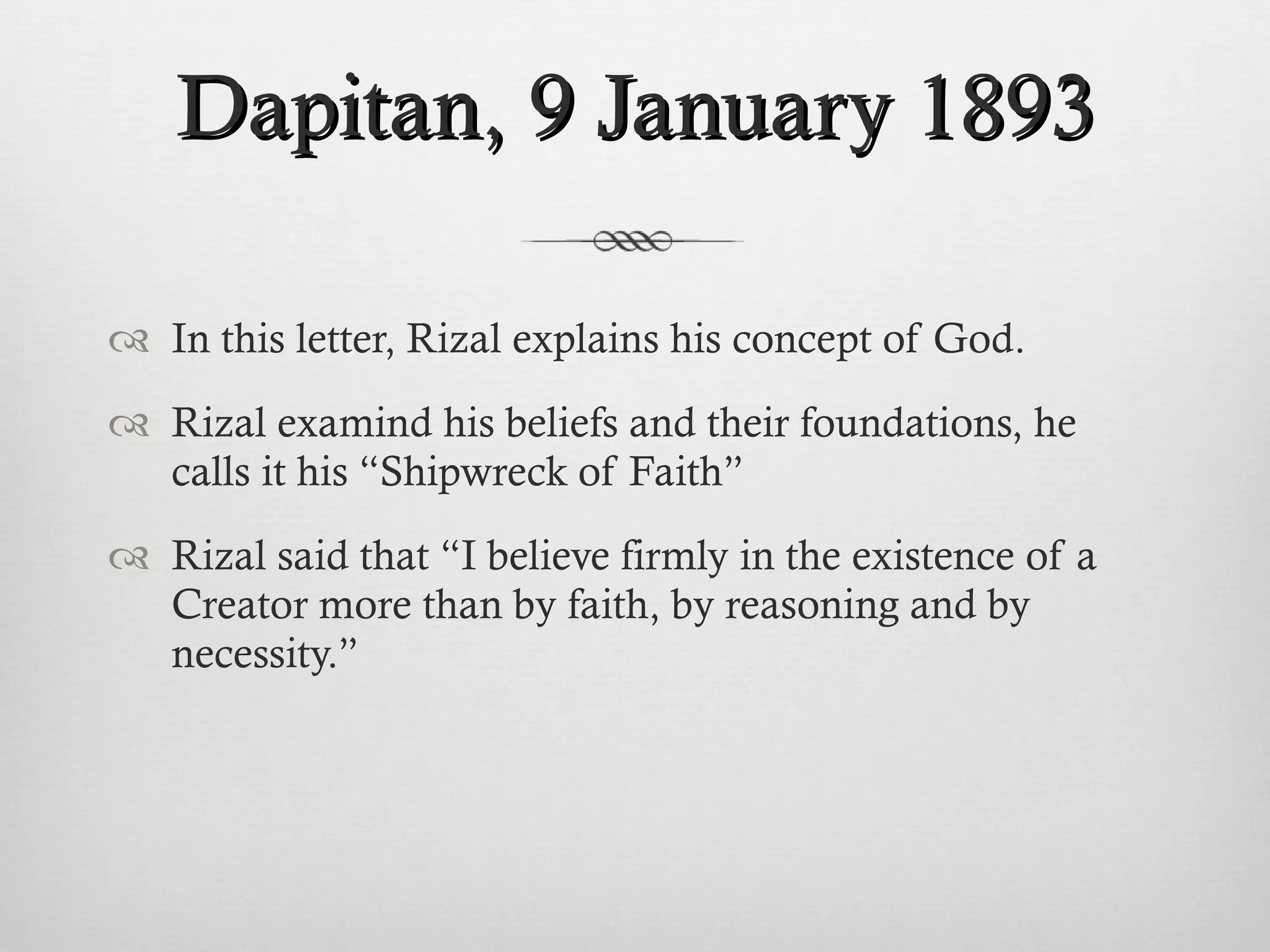 Rizal Pastells Correspondence | PPT