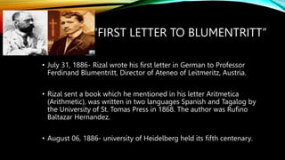 RIZAL'S LIFE AND WORKS REPORT IN COLLEGE OF EDUCATION | PPT