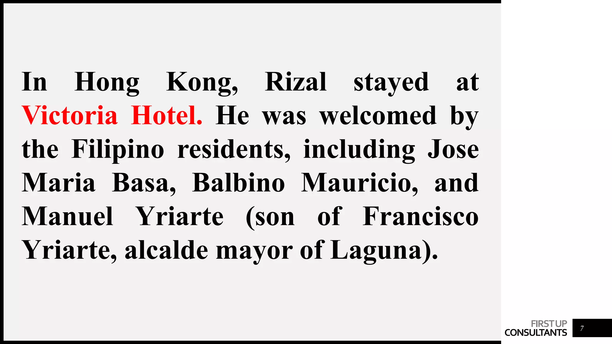 Rizal IN HONG KONG AND MACAU | PPTX