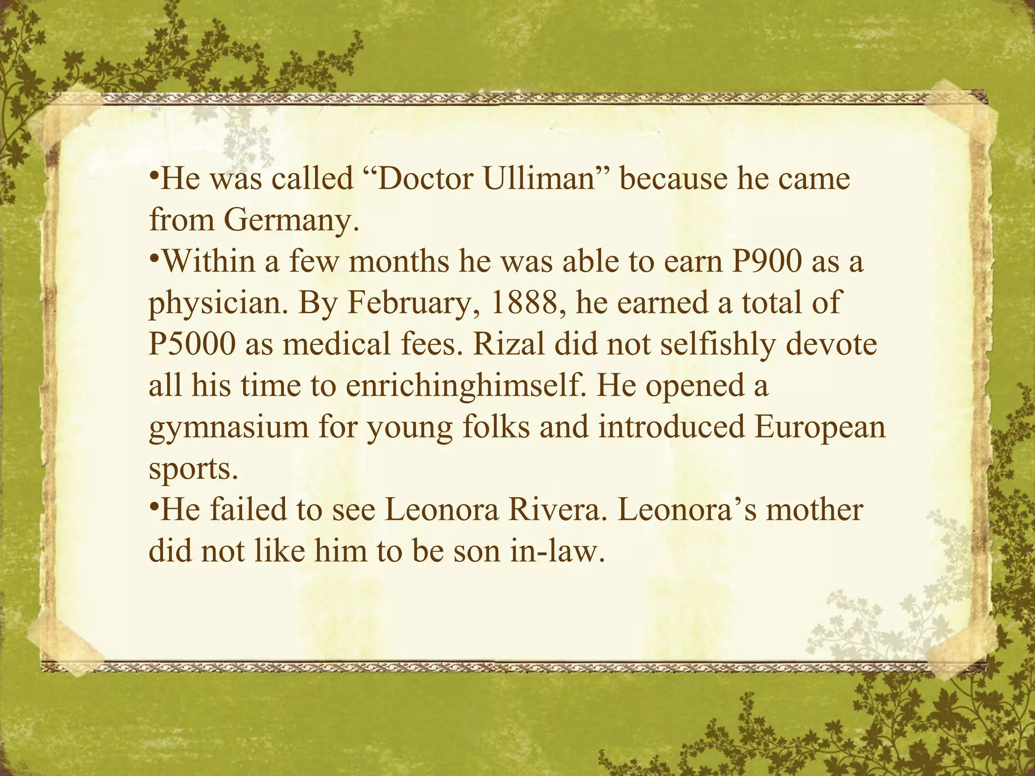 Rizal and other heroes heroines chapter 10 rizal's first home coming ...