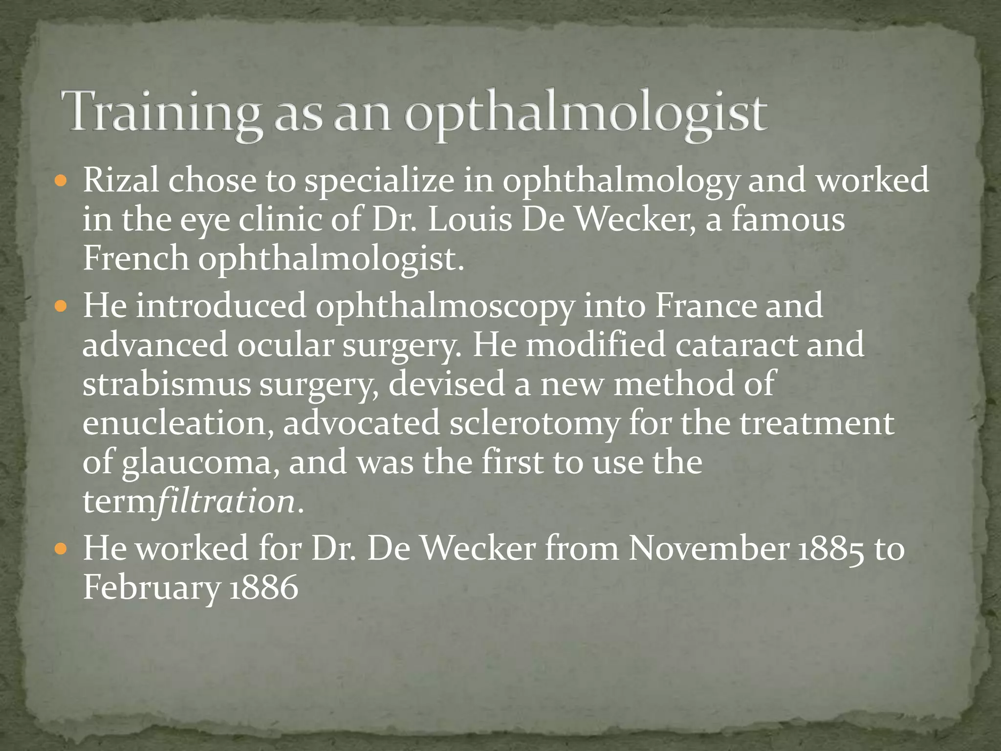 Rizal as a doctor | PPTX