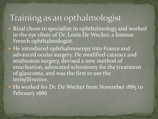 Rizal as a doctor | PPTX