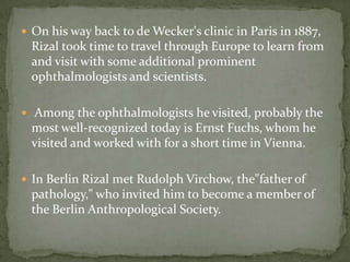 Rizal as a doctor | PPTX