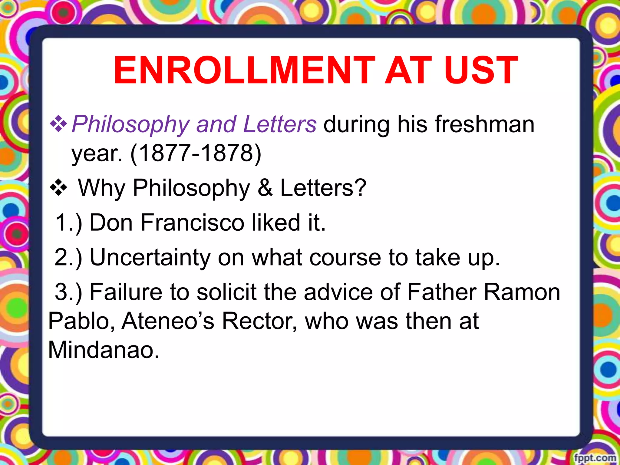 Rizal in ateneo de manila and UST | PPTX