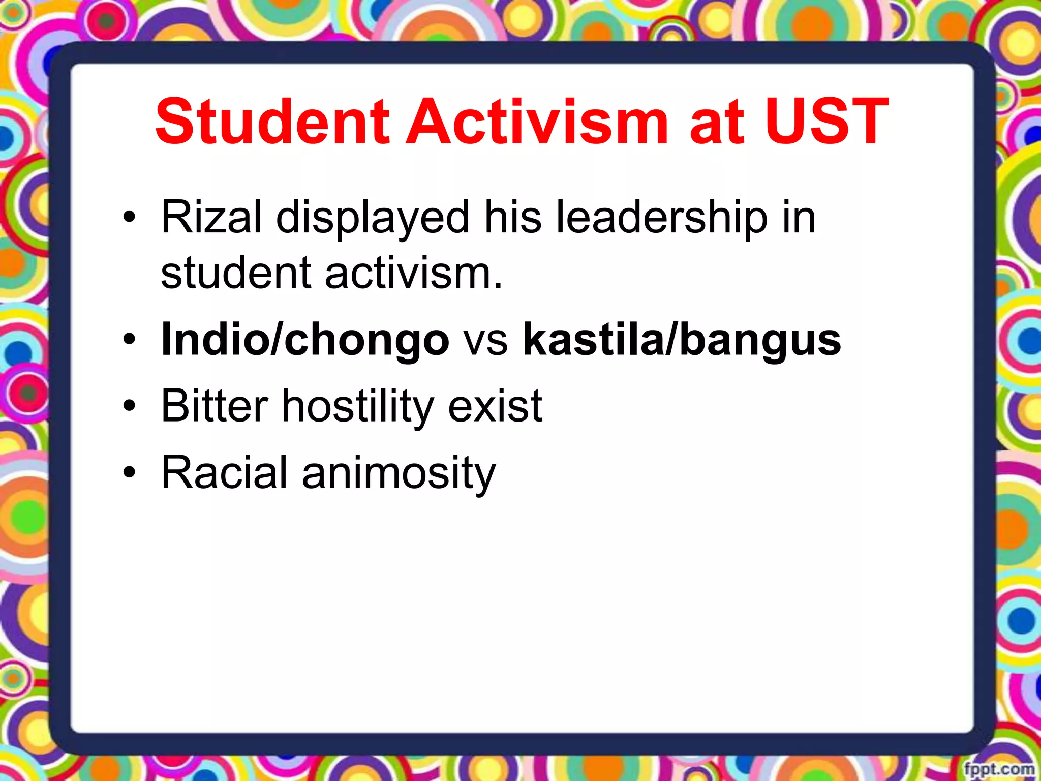 Rizal in ateneo de manila and UST | PPTX