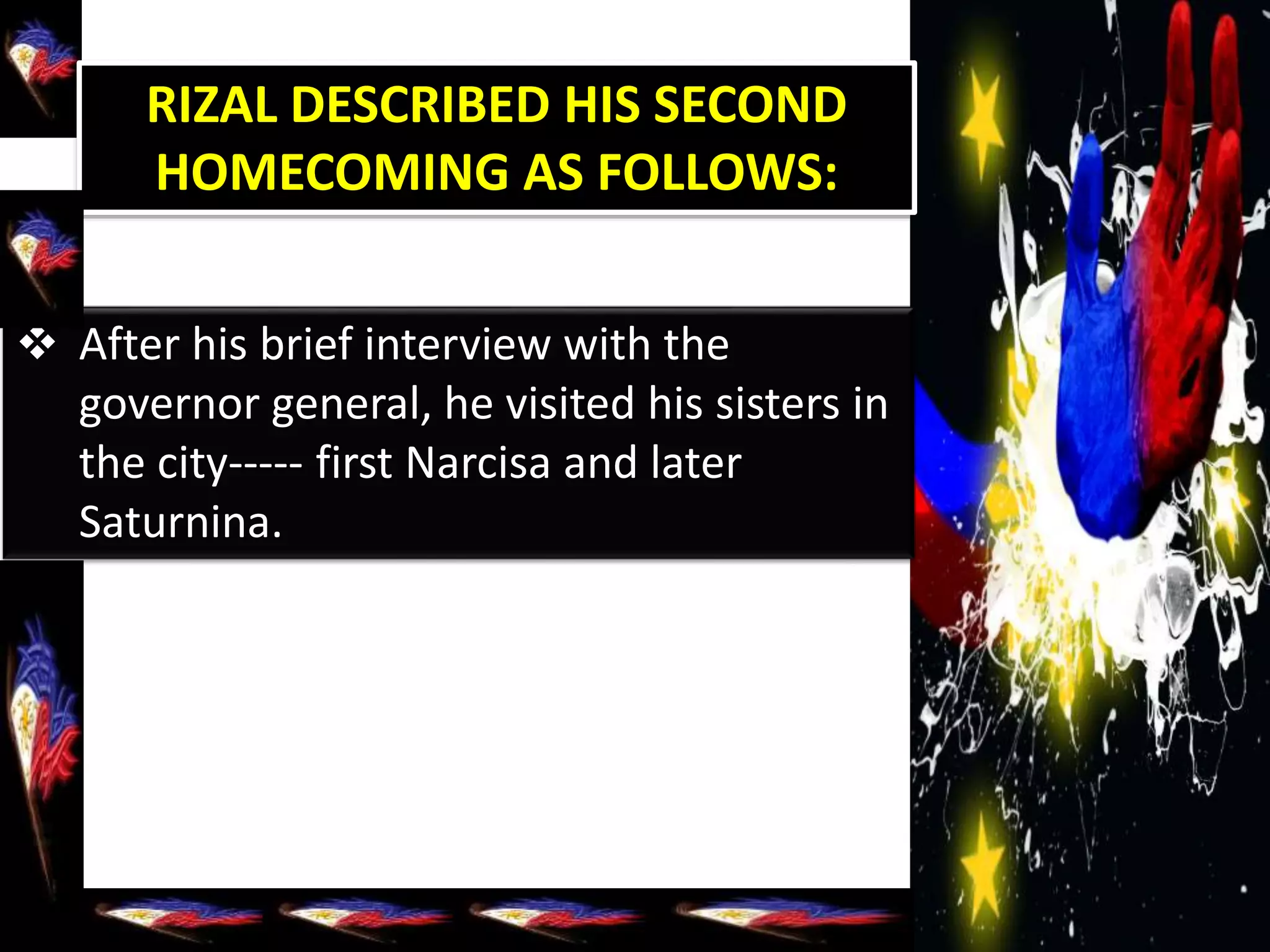 Rizal chapter 21- THE SECOND HOMECOMING AND LA LIGA FILIPINA | PPTX