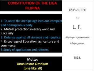 Rizal chapter 21- THE SECOND HOMECOMING AND LA LIGA FILIPINA | PPTX