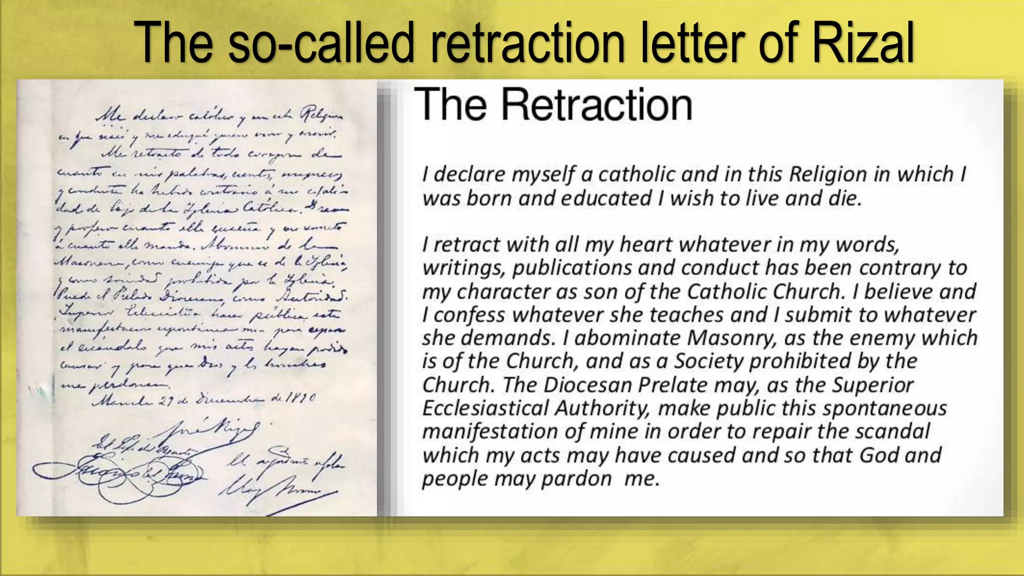 RIZAL'S MARTYRDOM AT BAGUMBAYAN | PPTX | Christianity | Religion ...