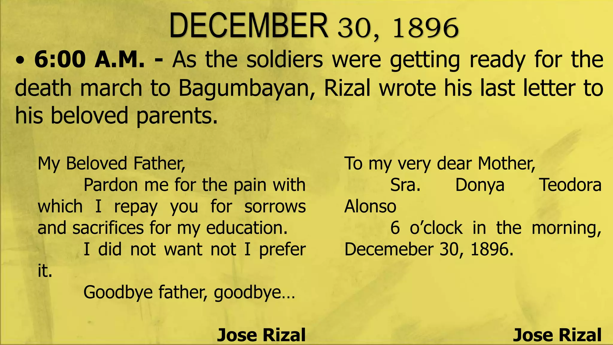 RIZAL'S MARTYRDOM AT BAGUMBAYAN | PPTX | Christianity | Religion ...
