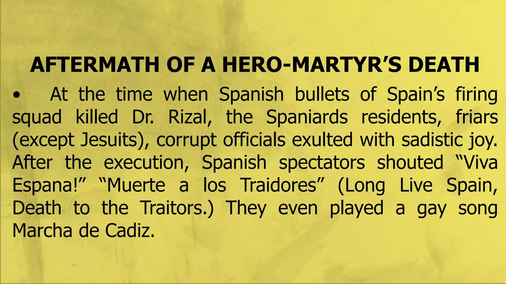 RIZAL'S MARTYRDOM AT BAGUMBAYAN | PPTX