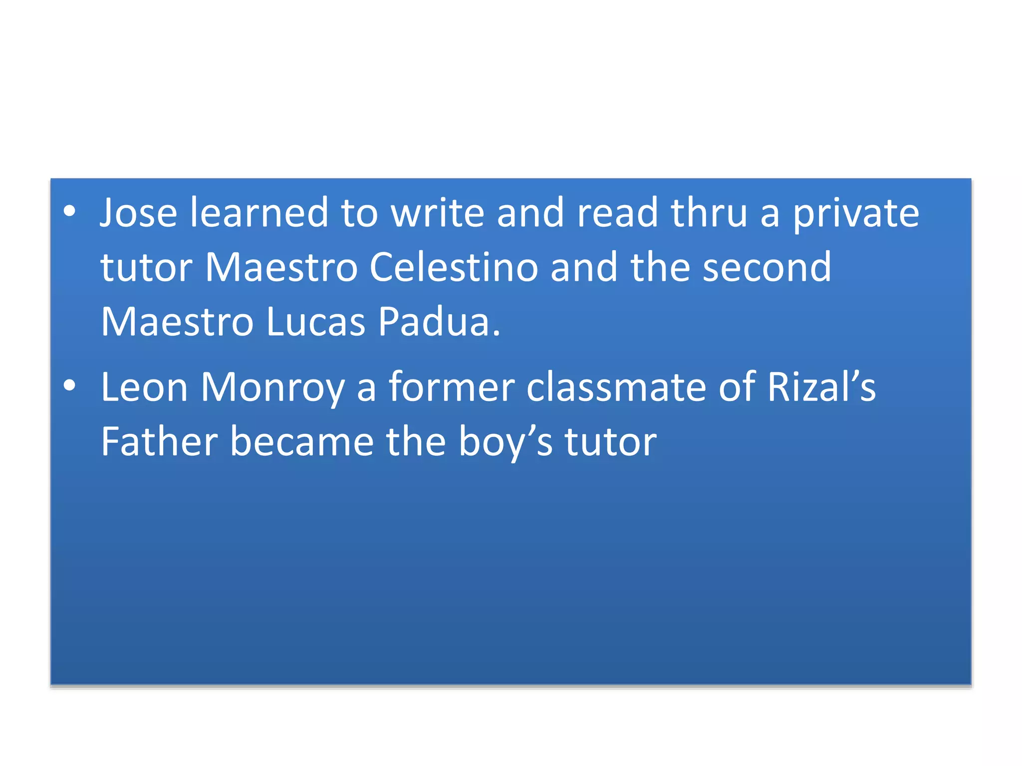 Rizal Childhood Years in Calamba & Biñan | PPTX