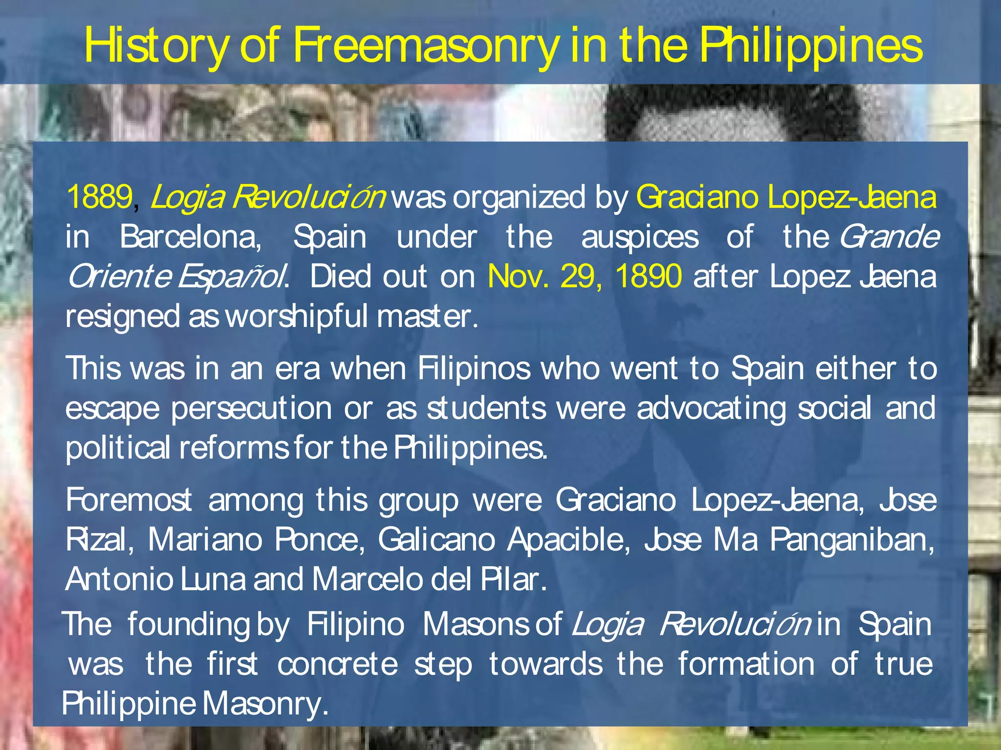 Jose Rizal, The Revolution and the Freemasonry | PDF
