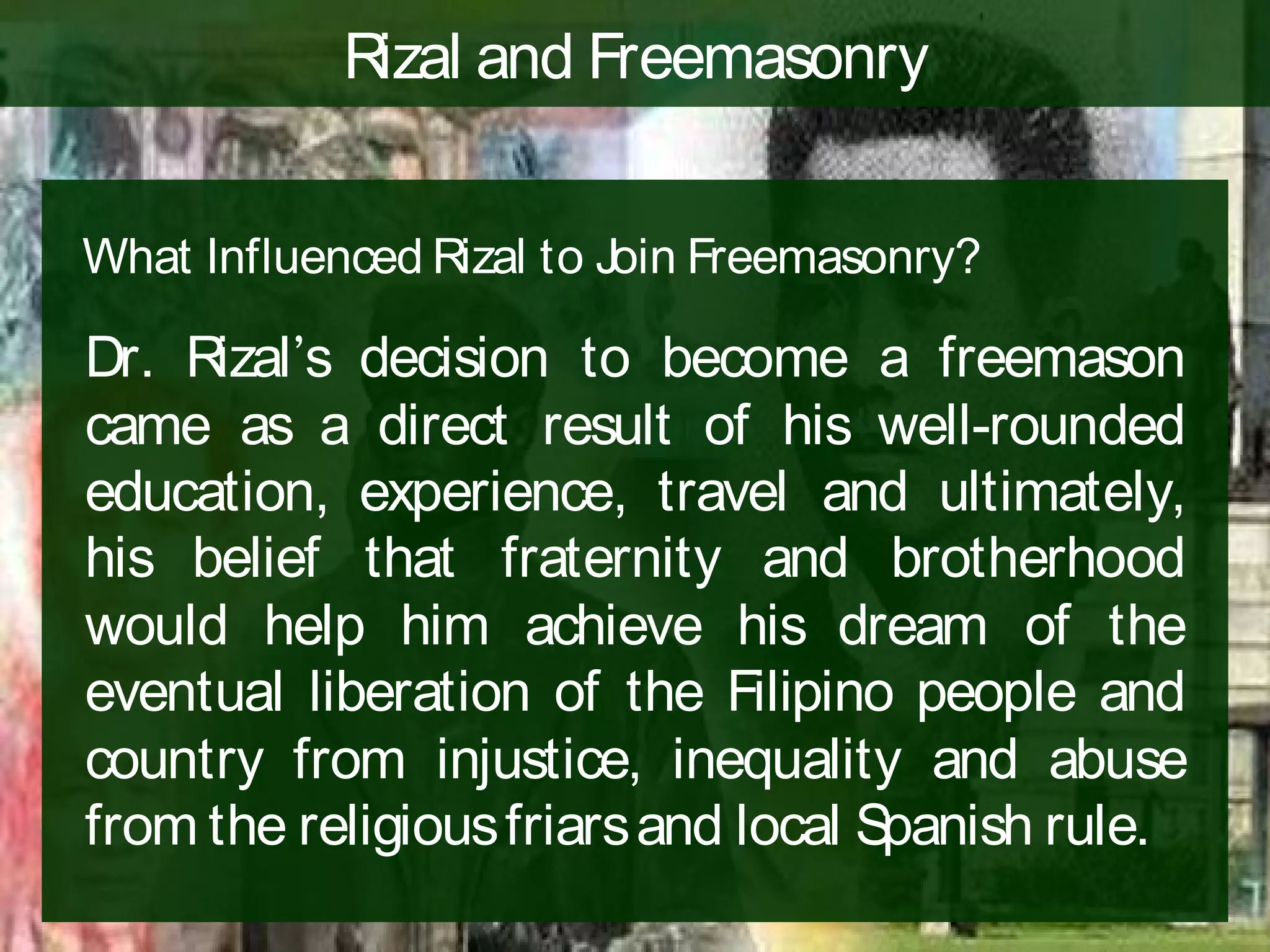 Jose Rizal, The Revolution and the Freemasonry | PDF