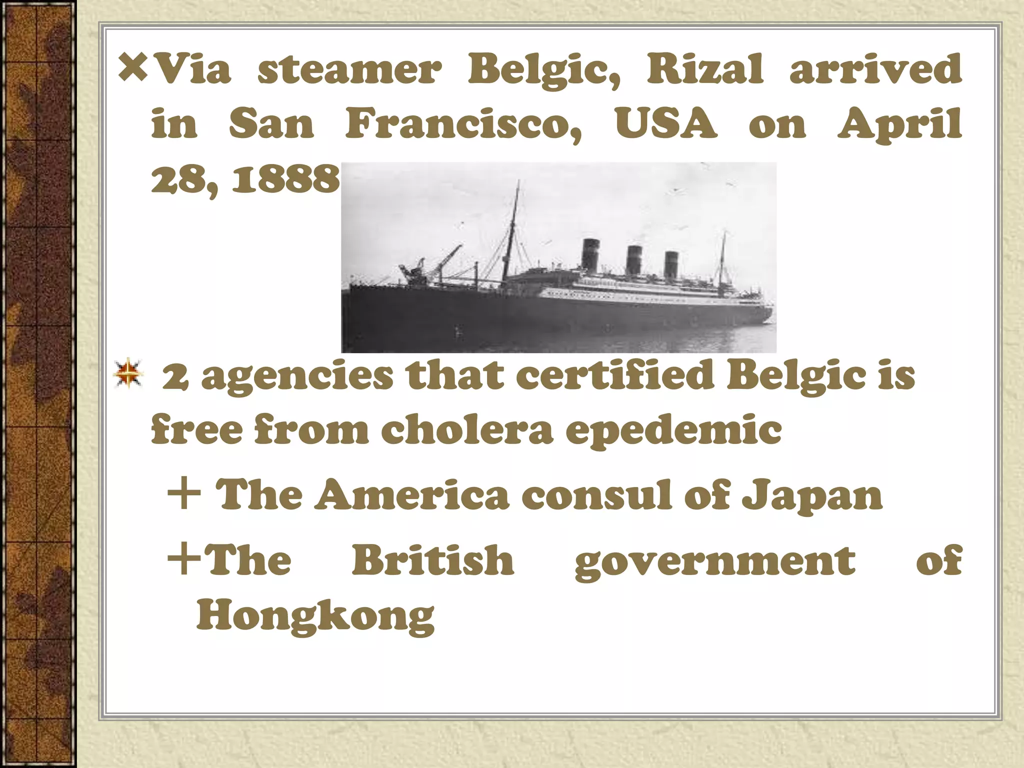 Rizal in america | PPTX