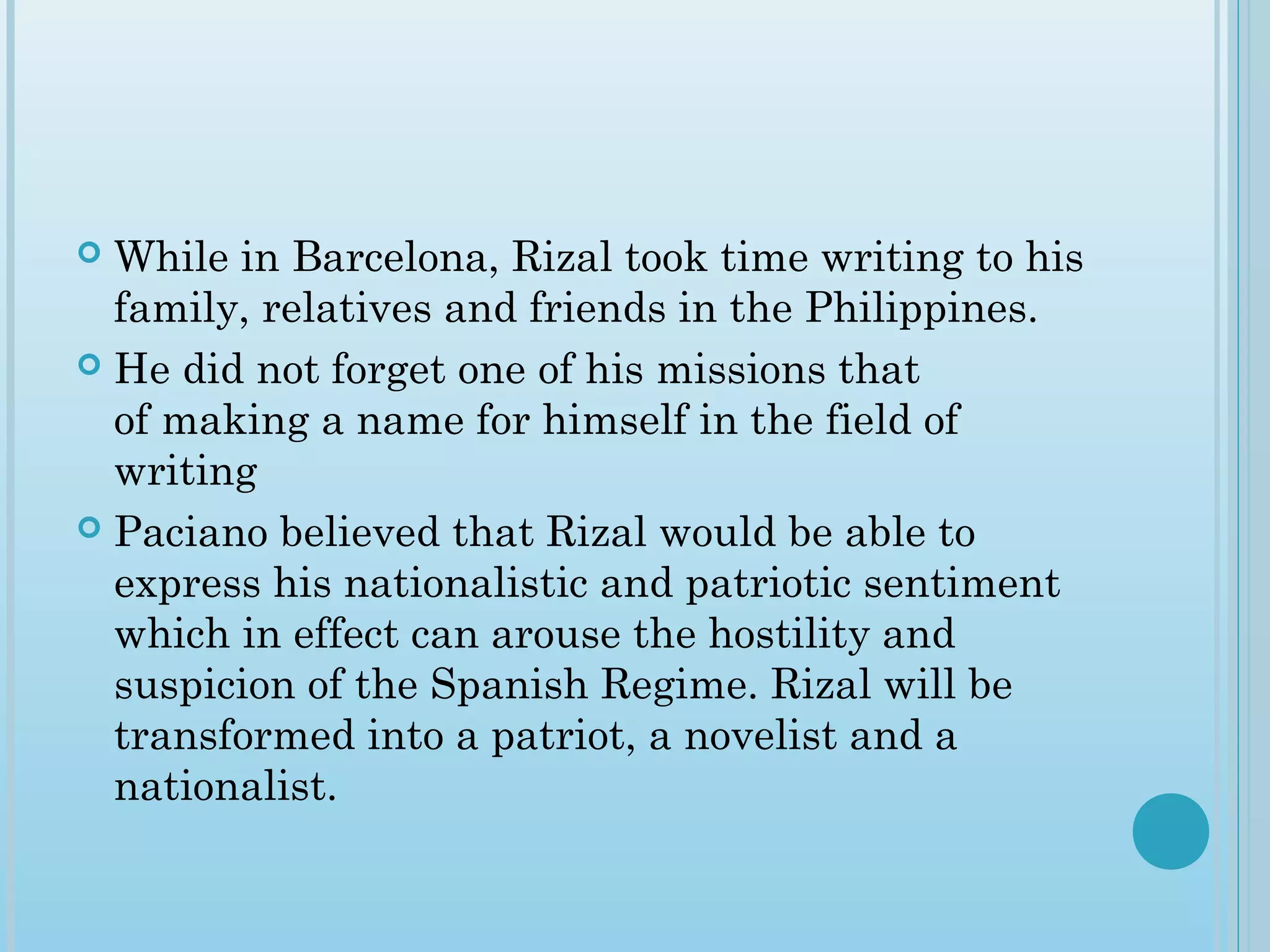 Rizal in Spain | PPT
