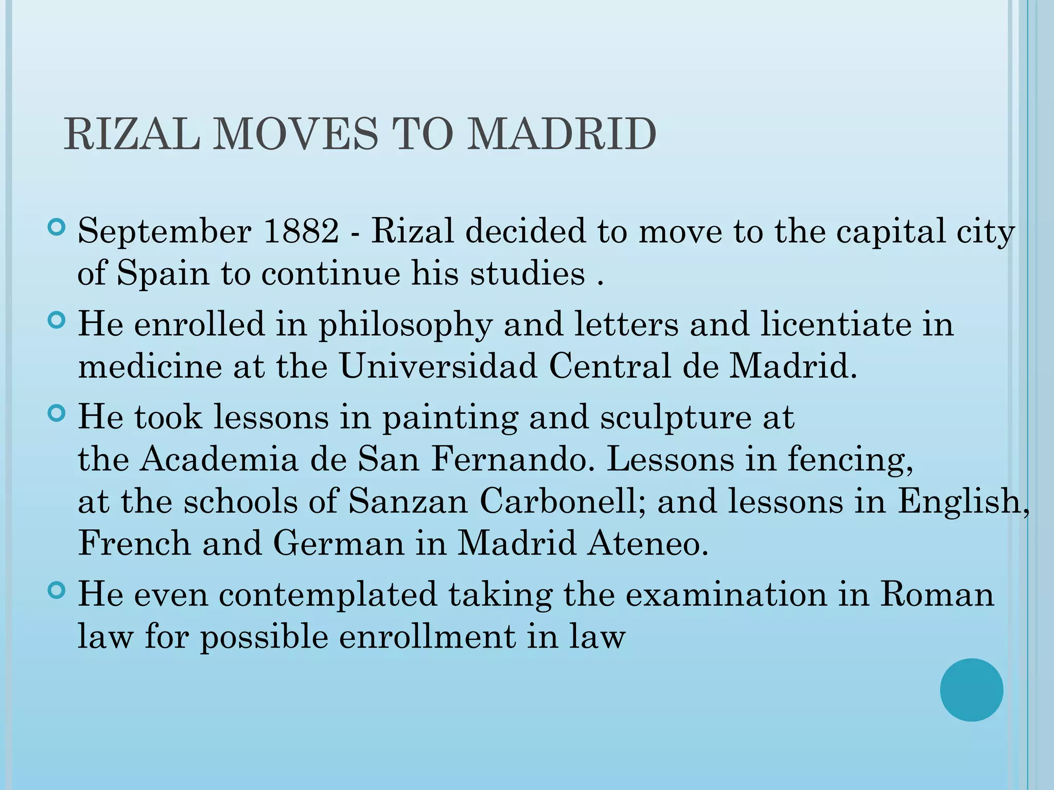 Rizal in Spain | PPT