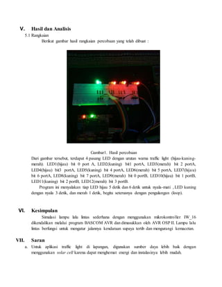 Simulasi Traffic Light pada Perempatan dengan Sistem IW-16 Mikrokontroller | PDF