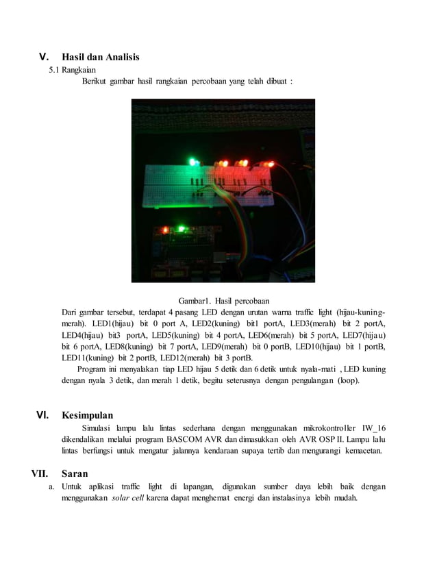 Simulasi Traffic Light pada Perempatan dengan Sistem IW-16 Mikrokontroller | PDF