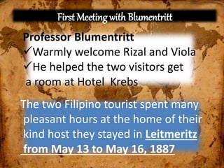 Rizal,s Grand Tour in Europe with Viola (1887) | PPTX