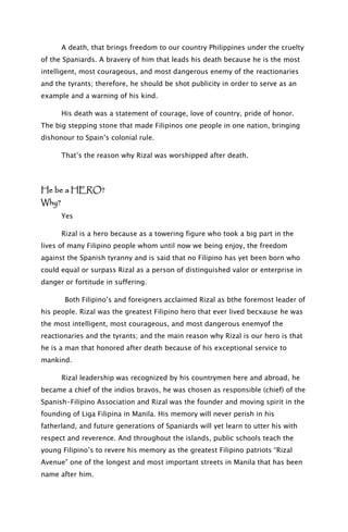 rizal life, works and writings | DOCX | Science