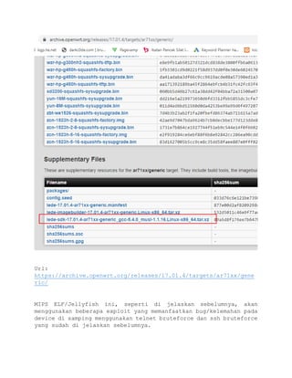 (Paper) Mips botnet worm with open wrt sdk toolchains | PDF | Free download