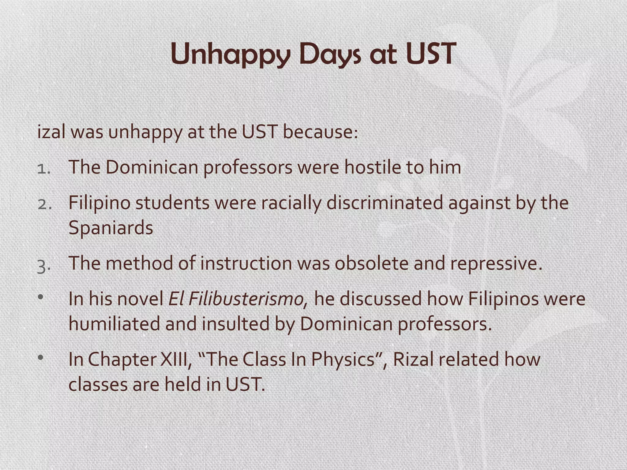 Rizal at UST | PPT